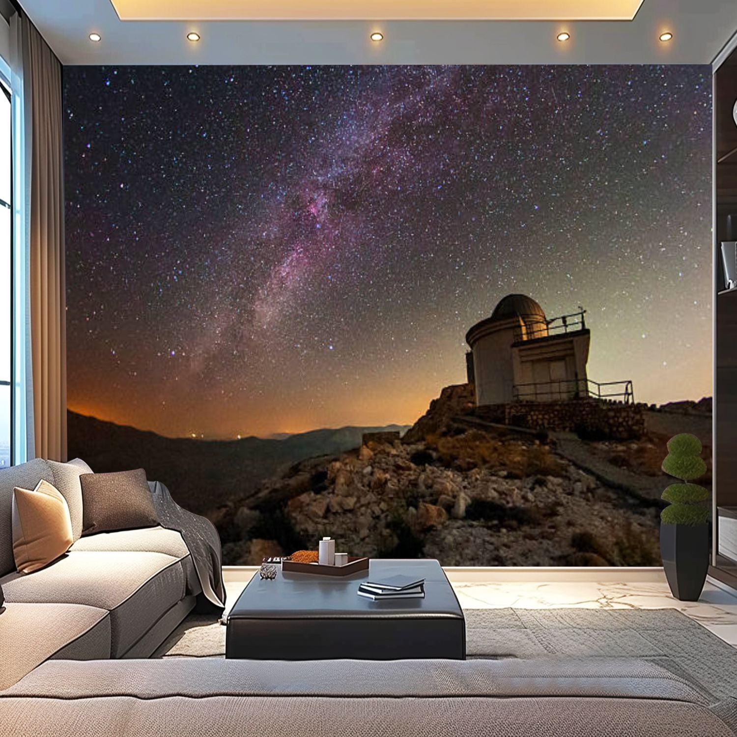 Peel and Stick Canvas Wallpaper Bright sky Observatory distance Modern ...