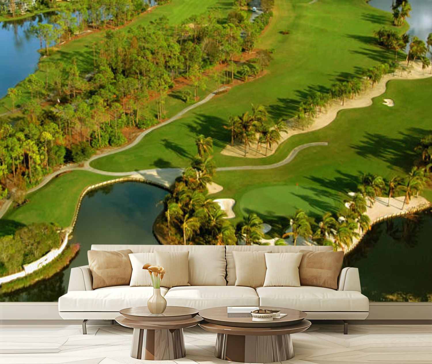 Peel and Stick Canvas Wallpaper Florida aerial Modern Art Wall Mural ...