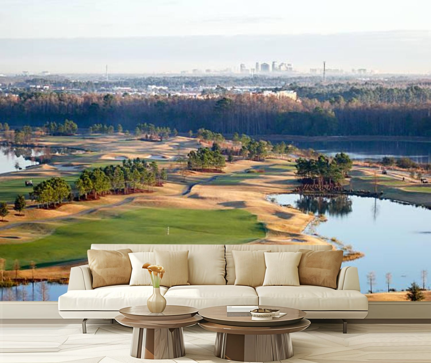 Peel and Stick Canvas Wallpaper Florida course Modern Art Wall Mural ...