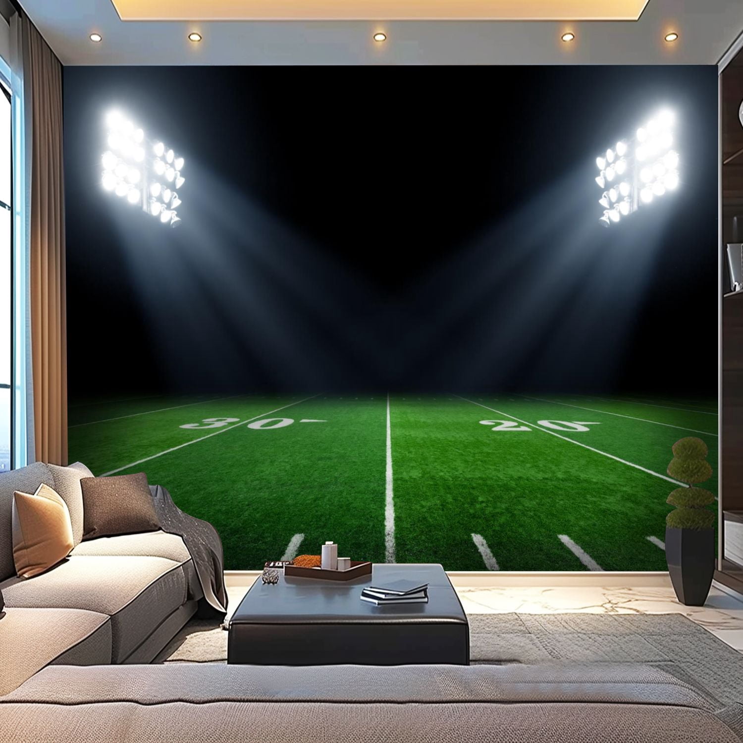 Peel and Stick Canvas Wallpaper Football field Modern Art Wall Mural ...