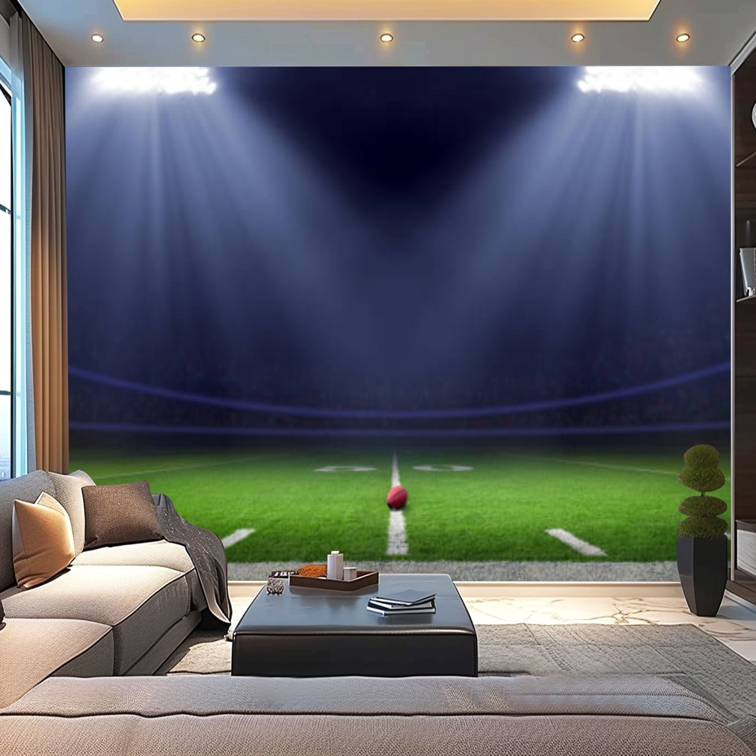 Peel and Stick Canvas Wallpaper Football stadium Modern Art Wall Mural ...