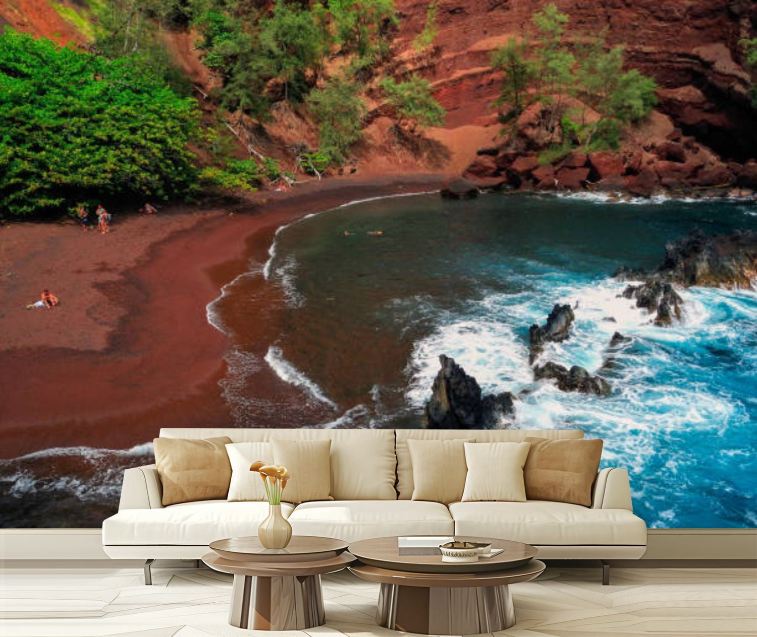 Peel and Stick Canvas Wallpaper Hawaii Modern Art Wall Mural Decor Self ...