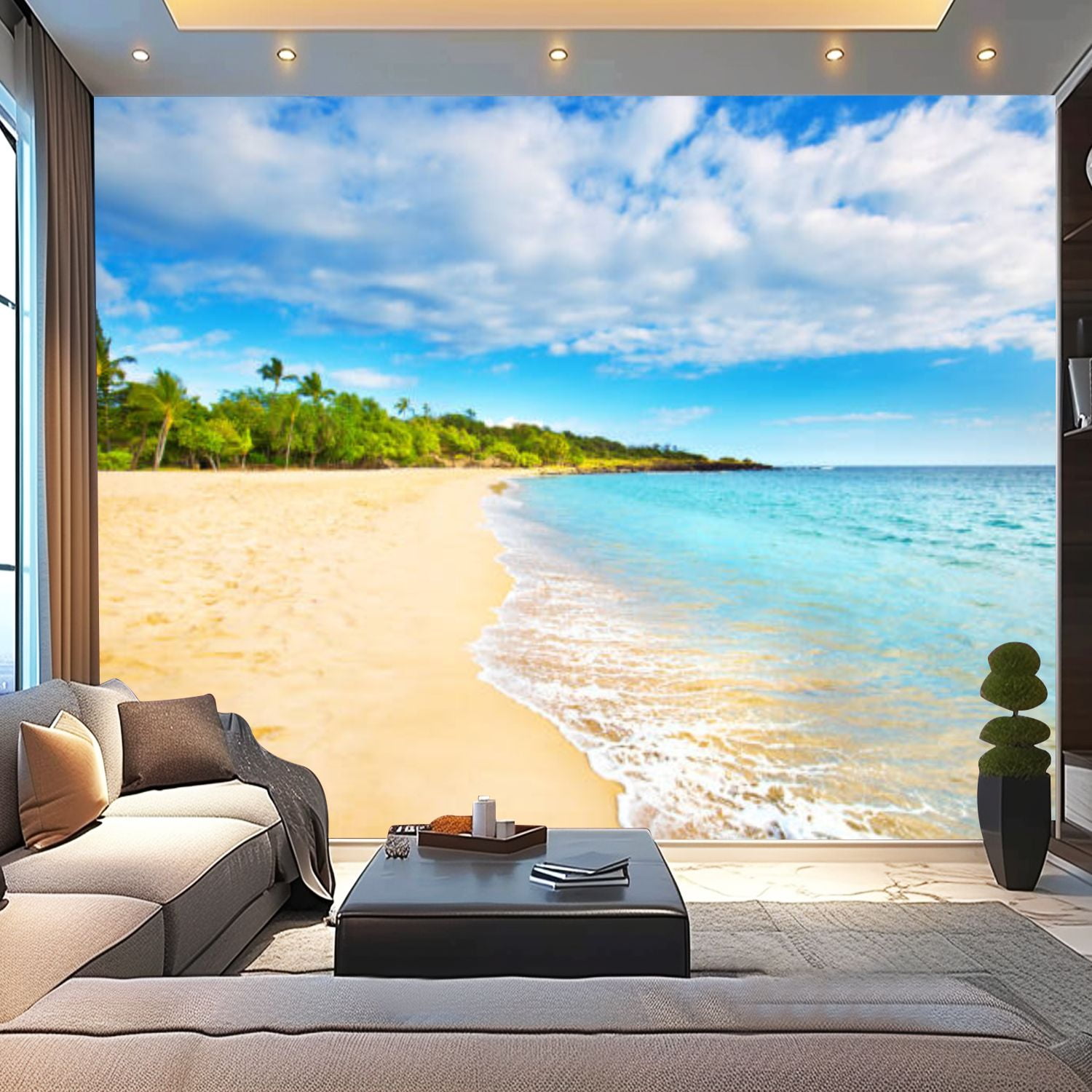 Peel and Stick Canvas Wallpaper Hulopoe Beach Lanai Island Hawaii ...