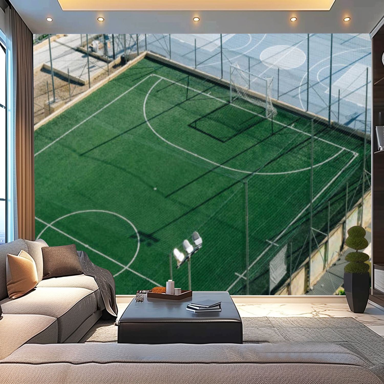 Peel and Stick Canvas Wallpaper Isometric view artificial football ...