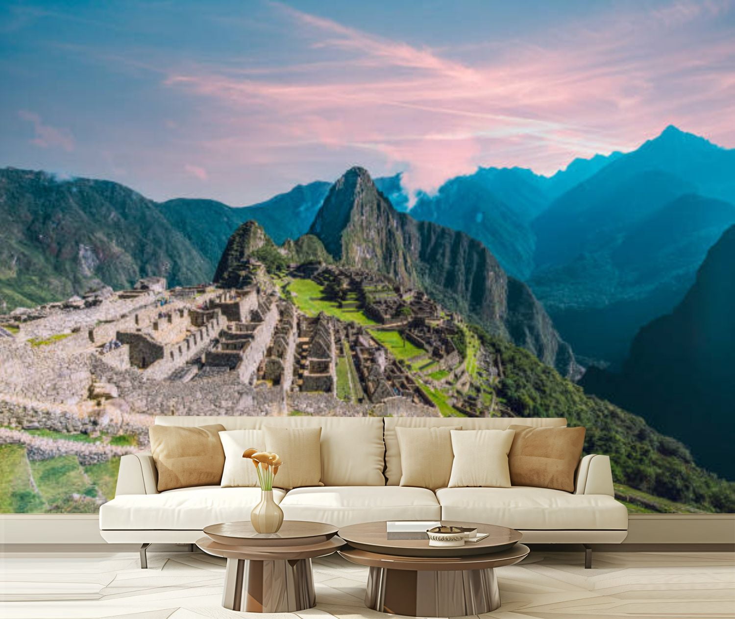 Peel and Stick Canvas Wallpaper Machu Picchu Inca ruins Modern Art Wall ...