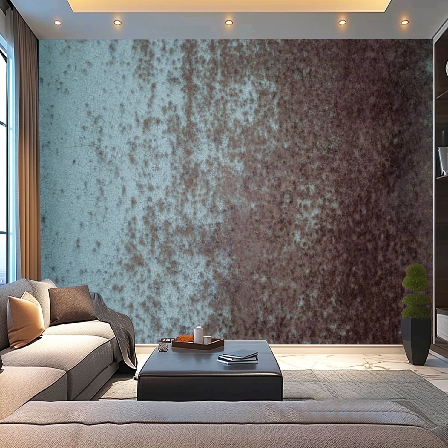 Peel and Stick Canvas Wallpaper Metal Zinc Rust texture Modern Art Wall ...