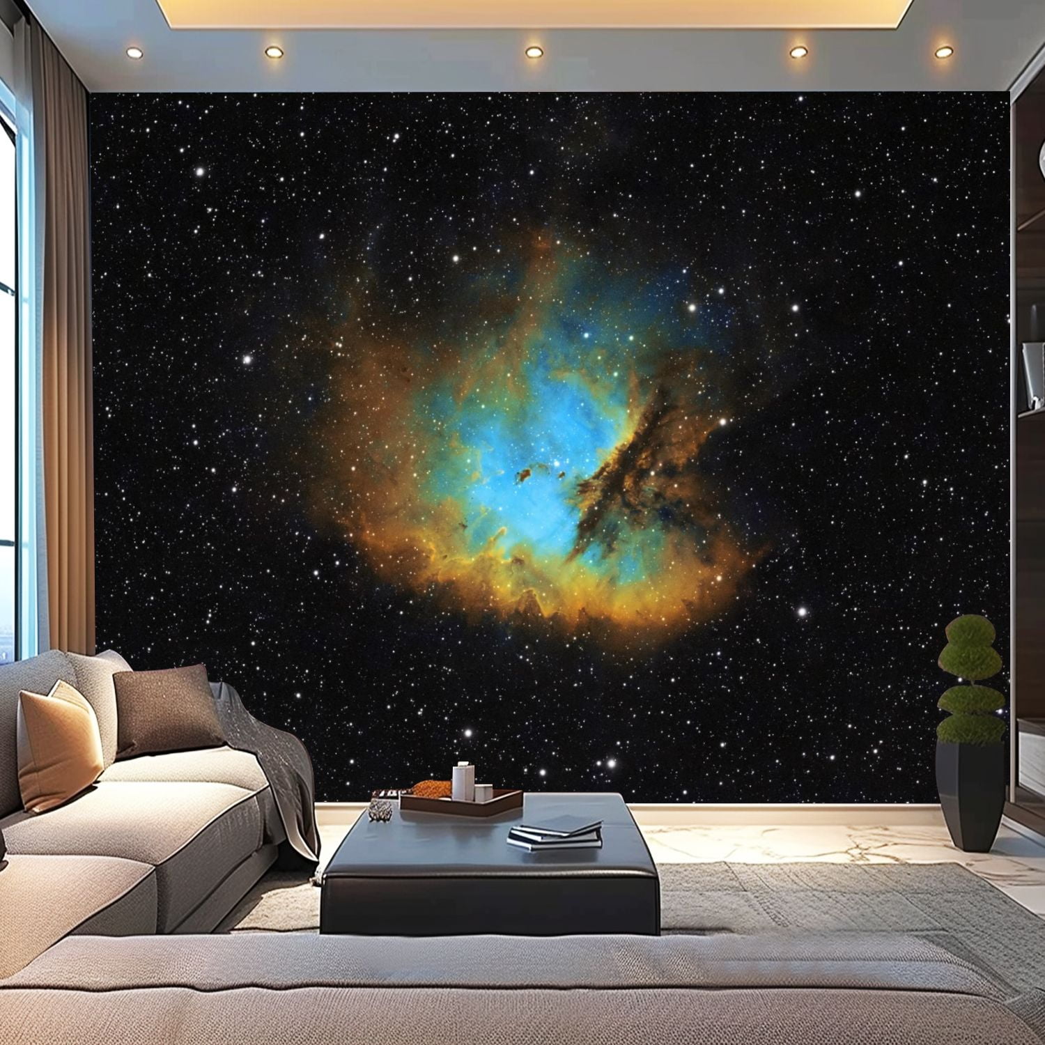 Peel and Stick Canvas Wallpaper Nebula constellation Cassiopeia HST ...
