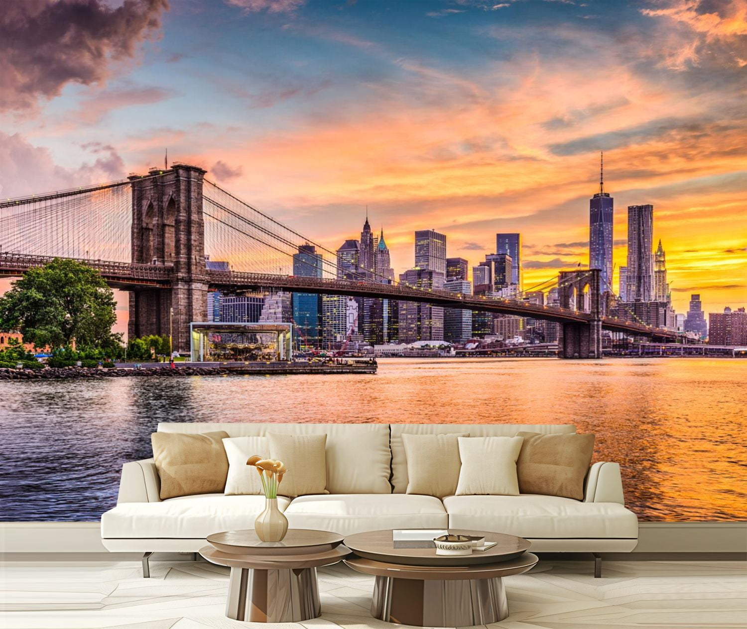 Peel and Stick Canvas Wallpaper New York City Skyline Modern Art Wall ...