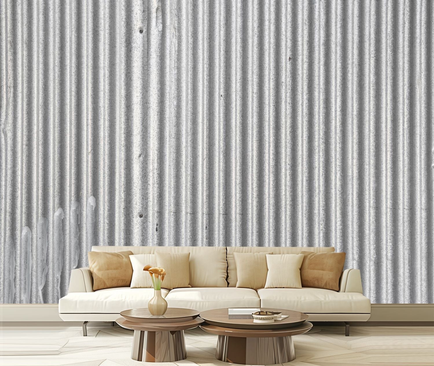 Peel and Stick Canvas Wallpaper Old zinc texture galvanized metal ...