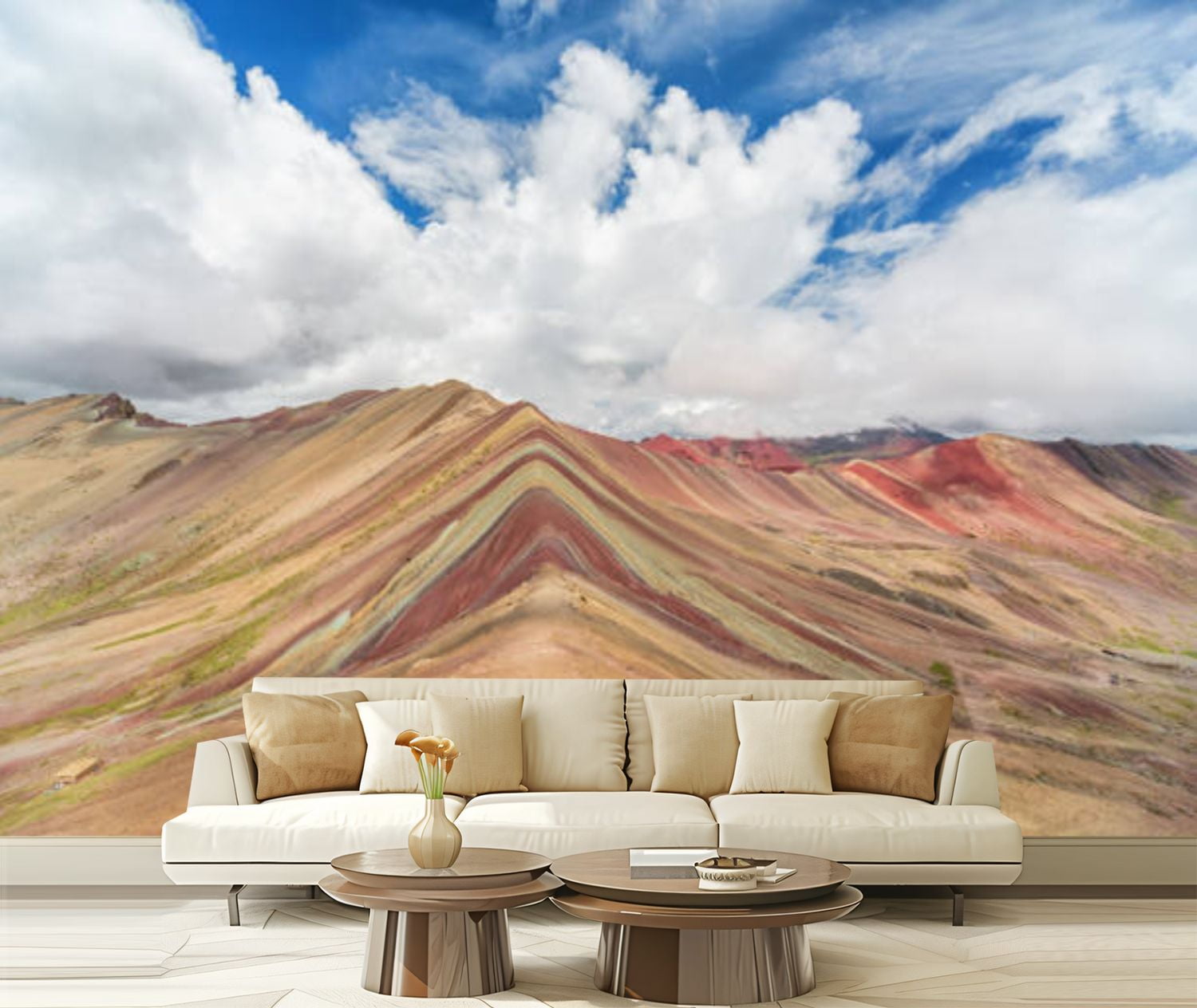 Peel and Stick Canvas Wallpaper Rainbow Mountains Vinicunca Peruvian ...