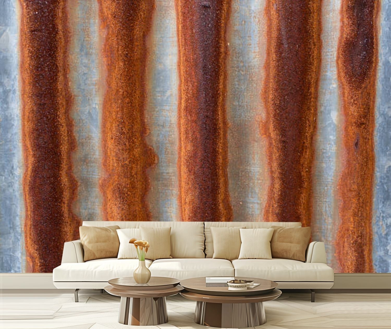 Peel and Stick Canvas Wallpaper Rusty Metal Sheet Modern Art Wall Mural ...