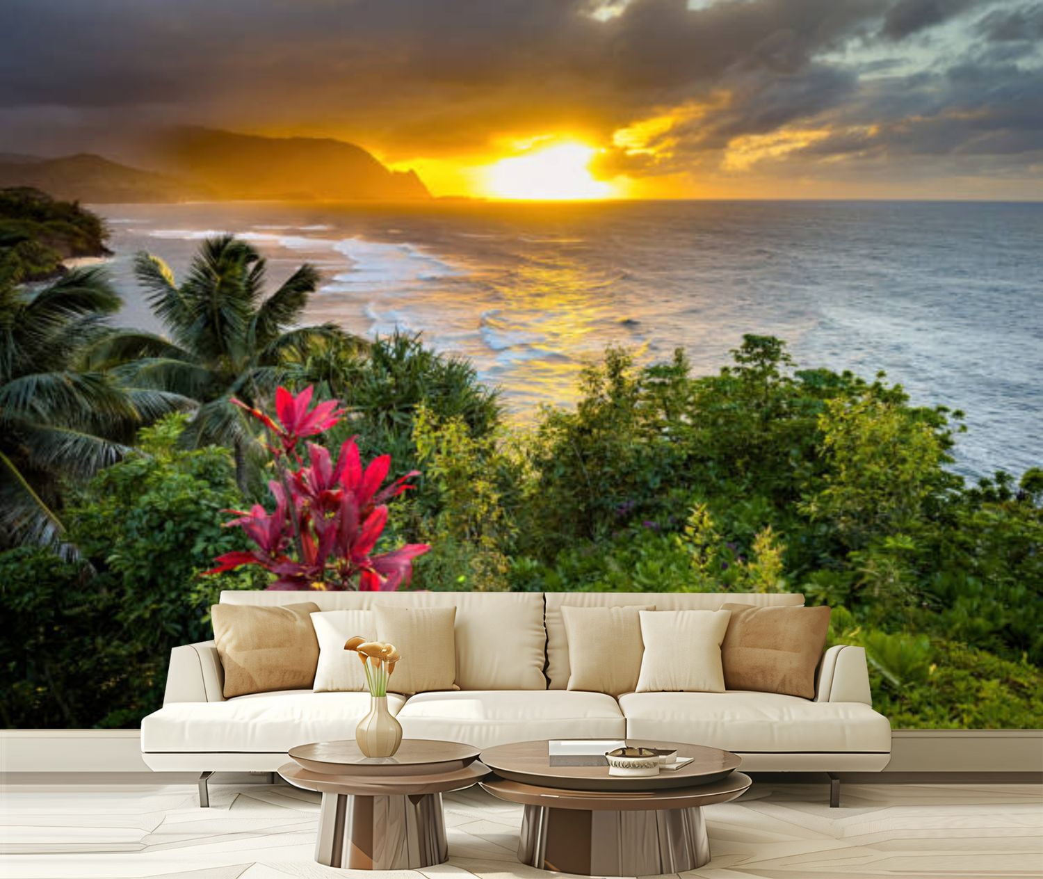 Peel and Stick Canvas Wallpaper Scenic view Hawaiian island Kauai ...