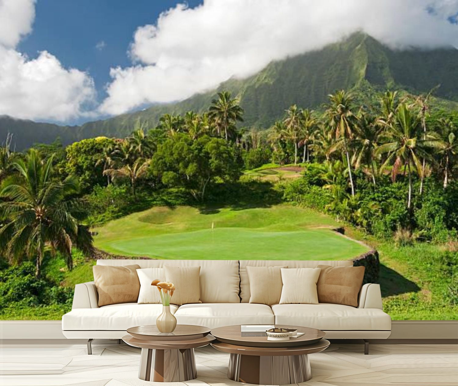 Peel and Stick Canvas Wallpaper Tropical Hawaii Modern Art Wall Mural ...