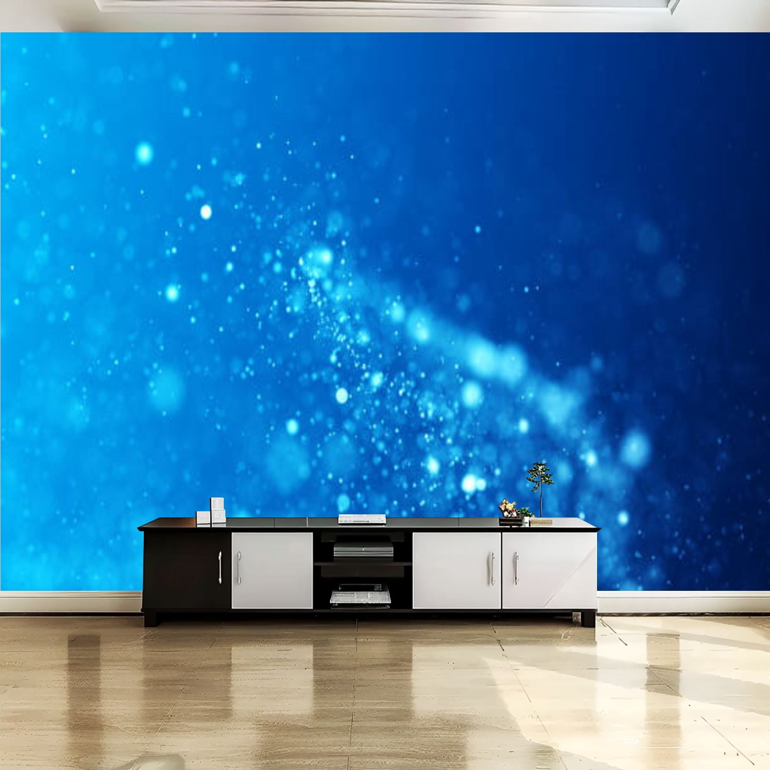 Peel and Stick Canvas Wallpaper Wall Mural Abstract Particle Wall Art ...