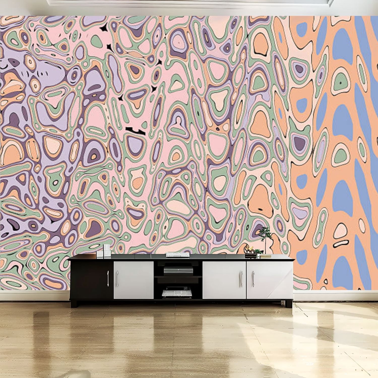 Peel and Stick Canvas Wallpaper Wall Mural Abstract Wall Art Self ...