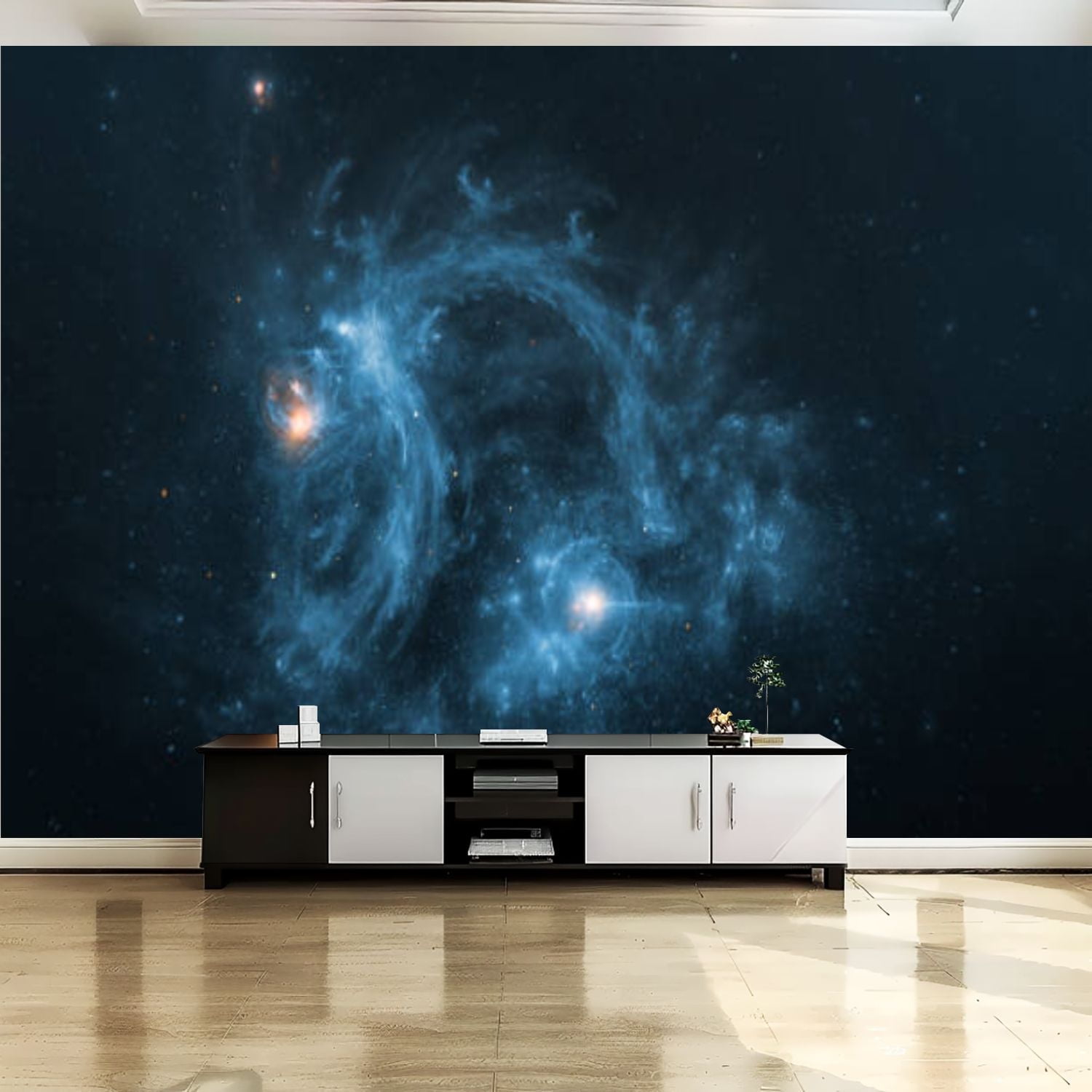 Peel and Stick Canvas Wallpaper Wall Mural Abstract distant galaxies ...