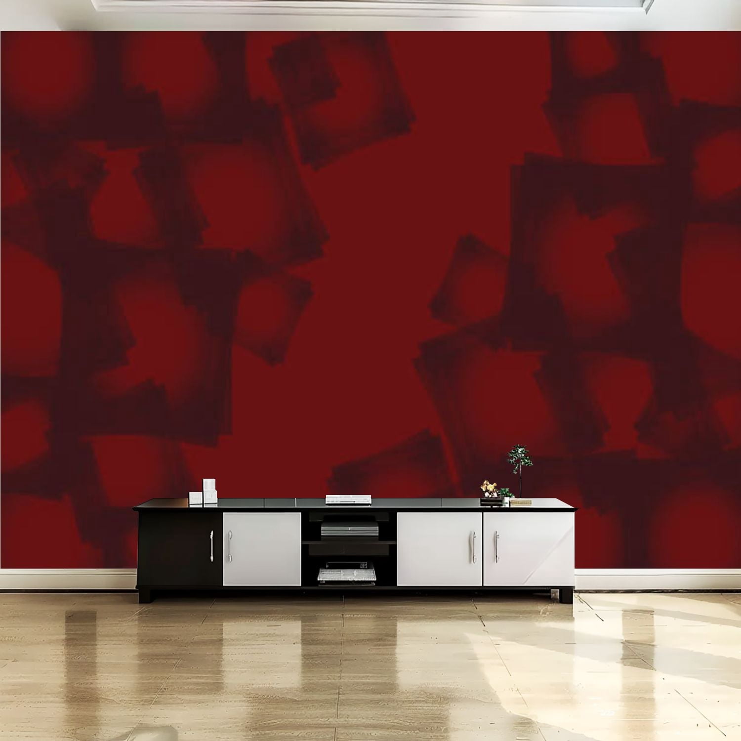 Peel and Stick Canvas Wallpaper Wall Mural Abstract square shapes Wall ...