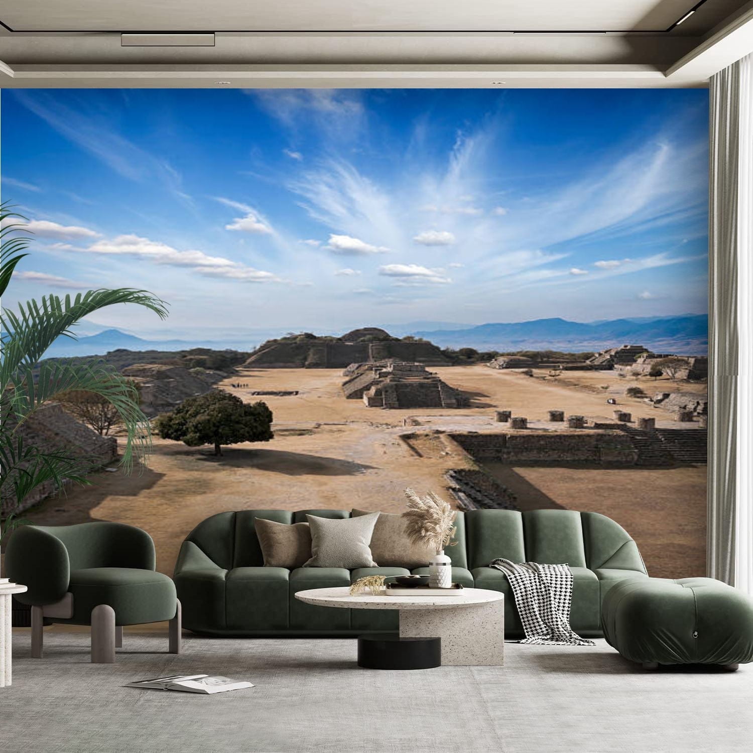 Peel and Stick Canvas Wallpaper Wall Mural Ancient ruins plateau Monte ...