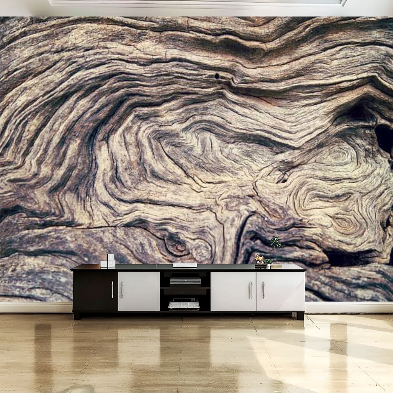 Peel and Stick Canvas Wallpaper Wall Mural Bark Tree wood texture Wall ...