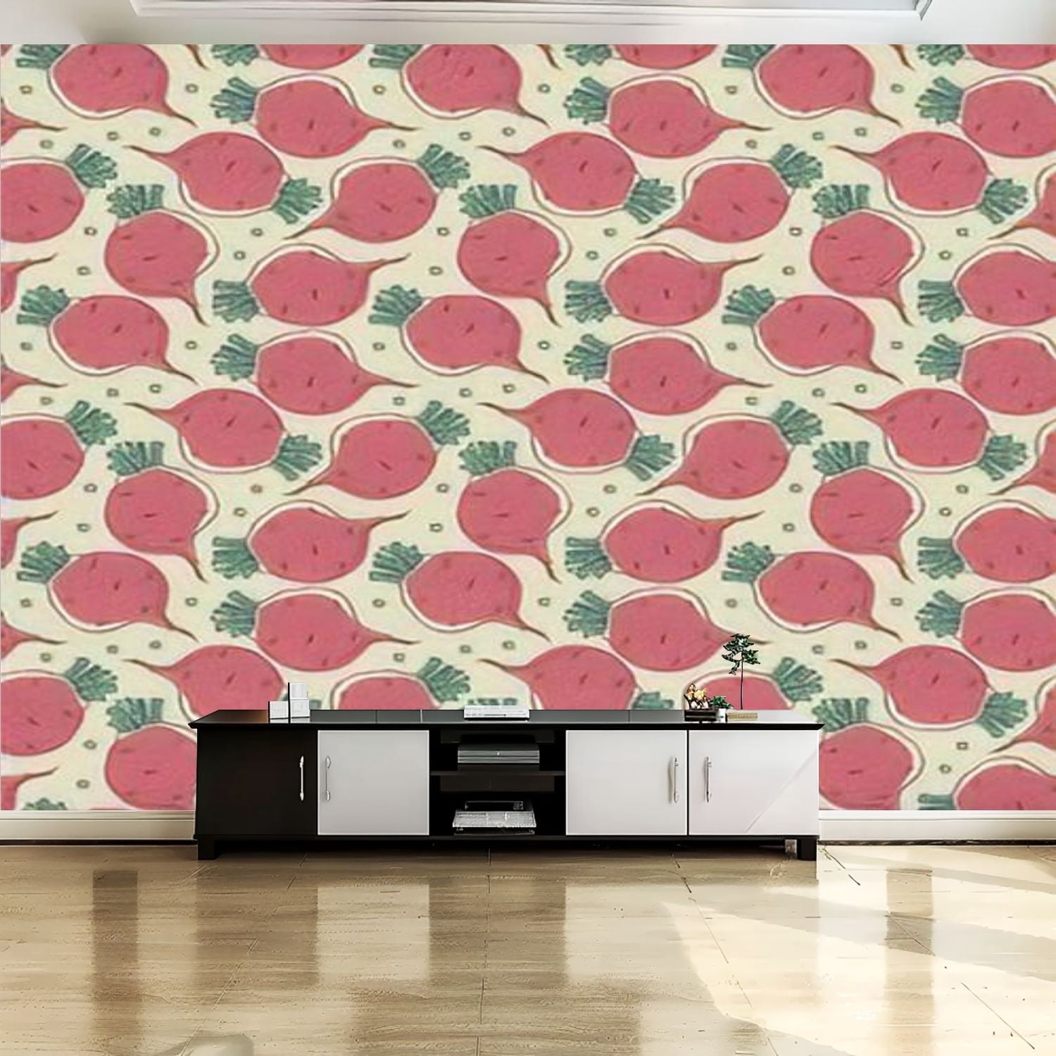Peel and Stick Canvas Wallpaper Wall Mural Beetroot Vegetables seamless ...