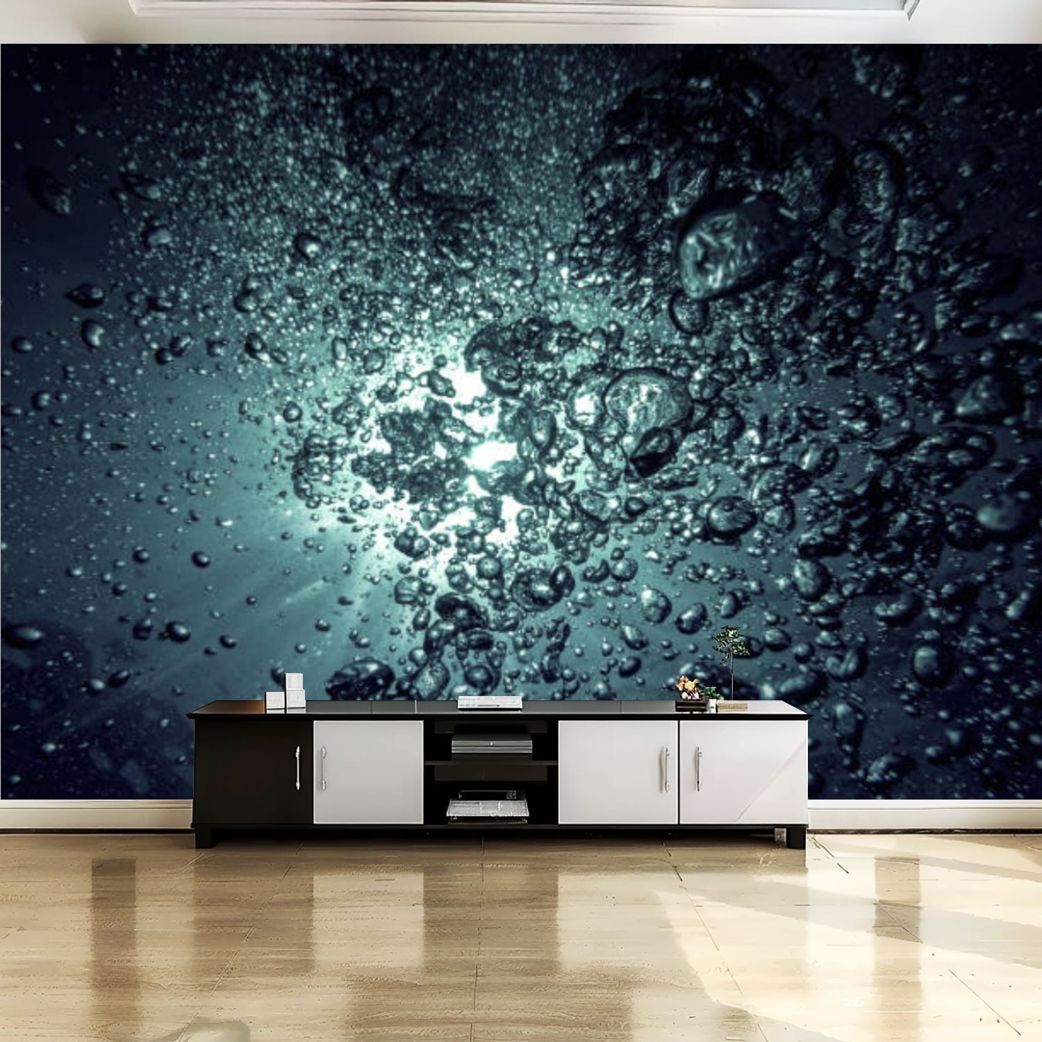 Peel and Stick Canvas Wallpaper Wall Mural Bubbles sea Wall Art Self ...