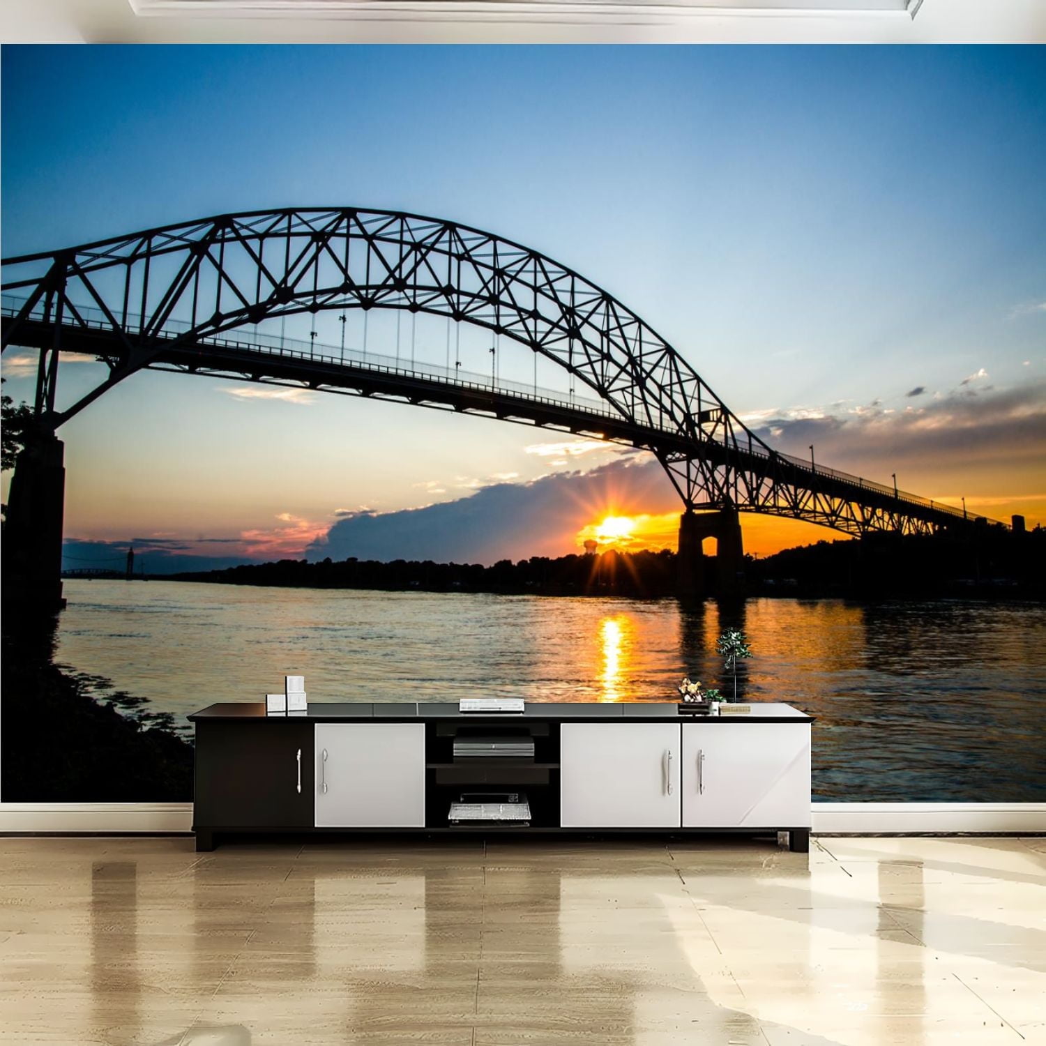 Peel and Stick Canvas Wallpaper Wall Mural Cape Cod Sunset Bourne ...