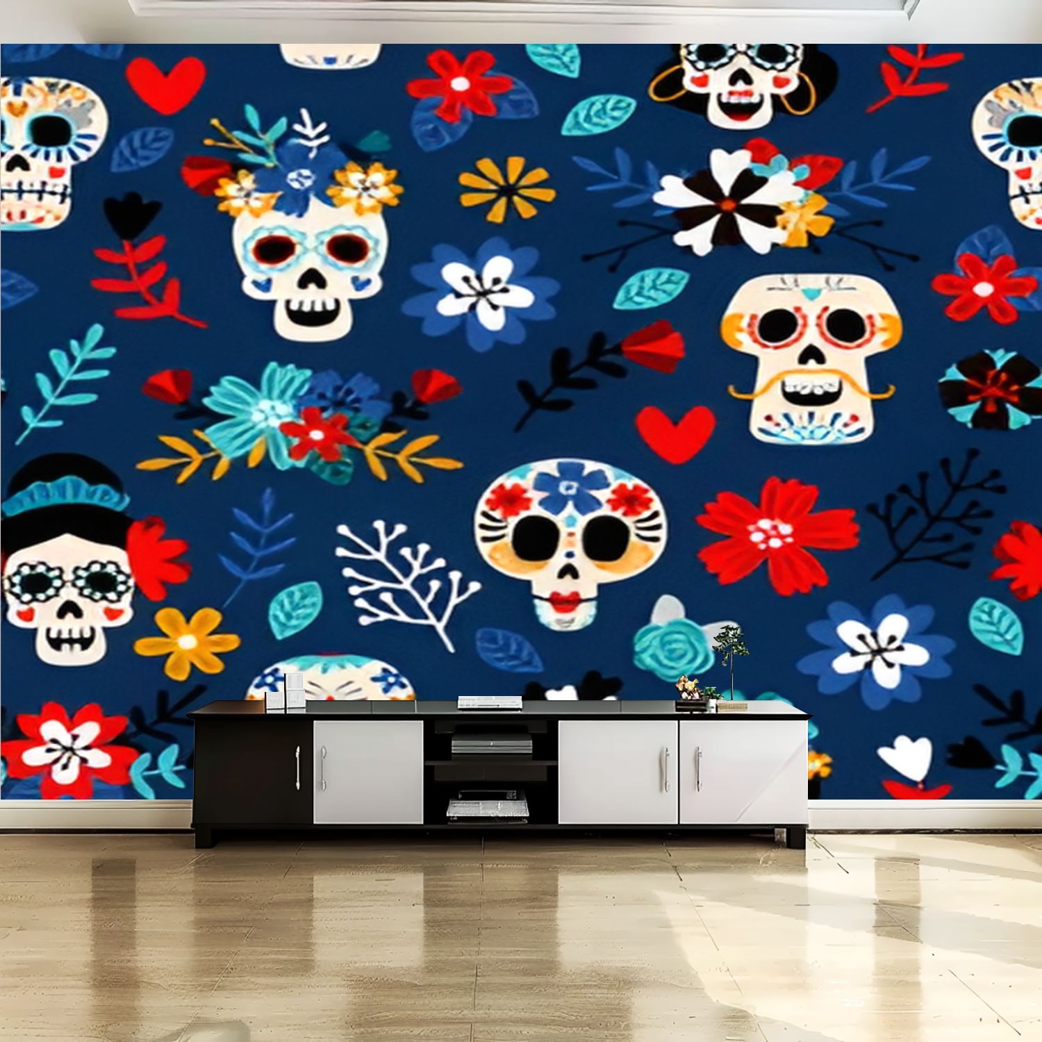 Peel and Stick Canvas Wallpaper Wall Mural Day mexican festival ...
