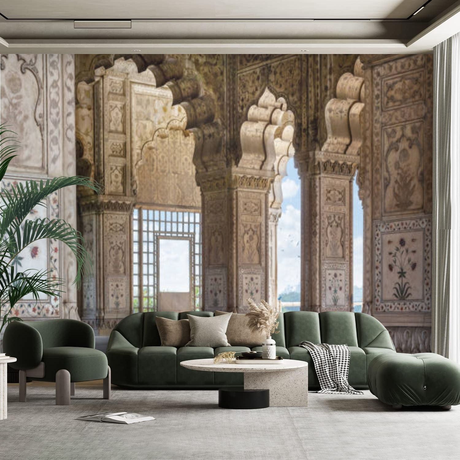 Peel and Stick Canvas Wallpaper Wall Mural Diwan i Hall Private inside ...
