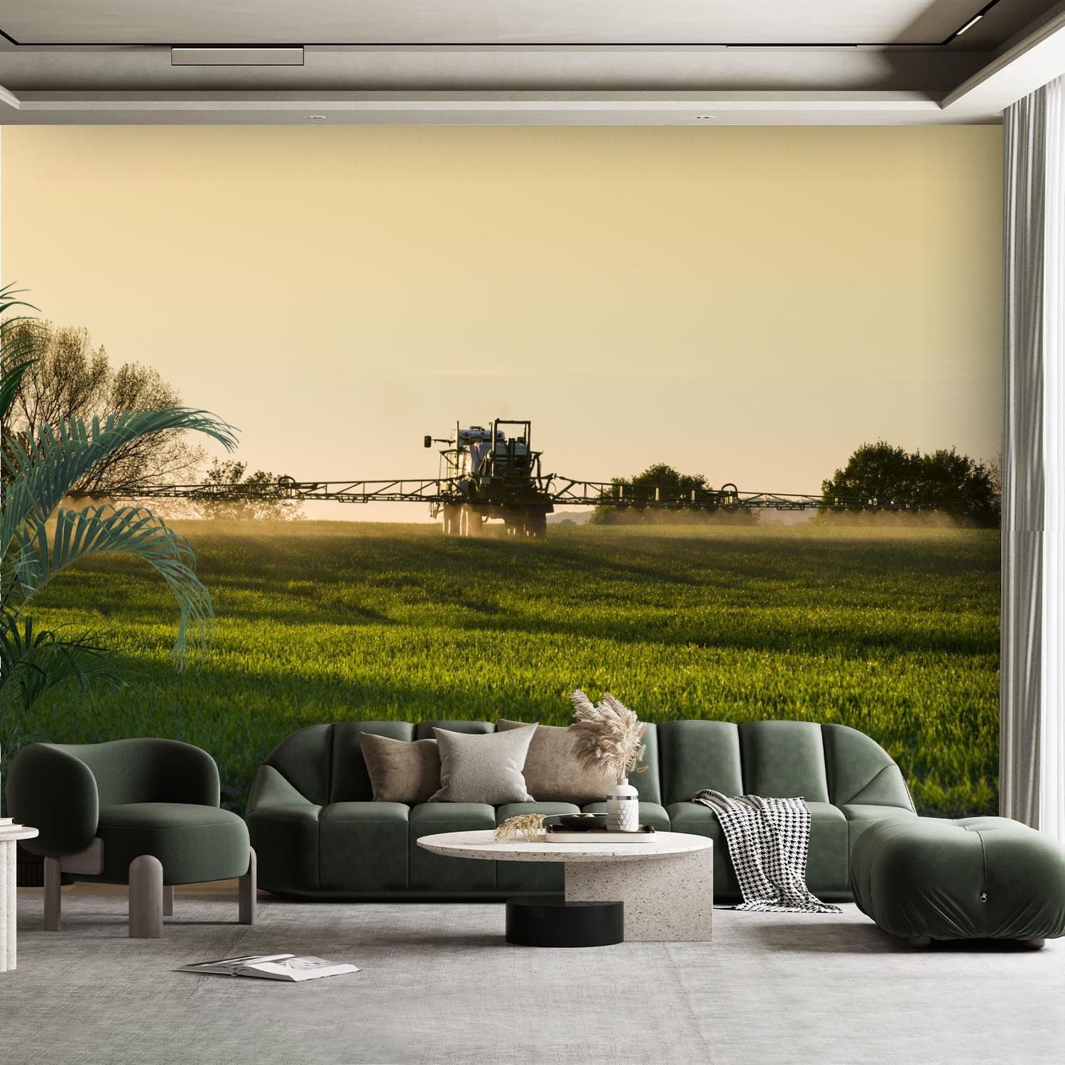 Peel and Stick Canvas Wallpaper Wall Mural Farm crop chemical sprayer ...
