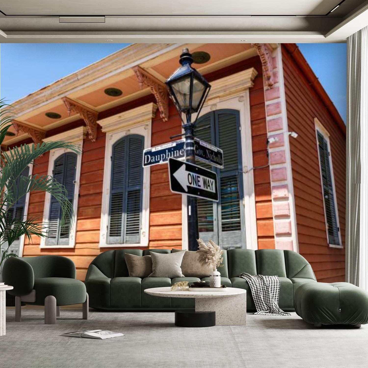 Peel and Stick Canvas Wallpaper Wall Mural French Quarter Architecture ...