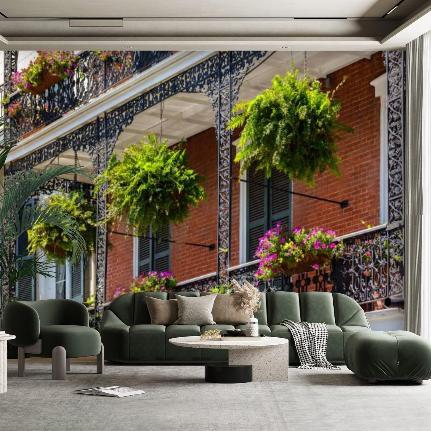 Peel and Stick Canvas Wallpaper Wall Mural French Quarter Architecture ...