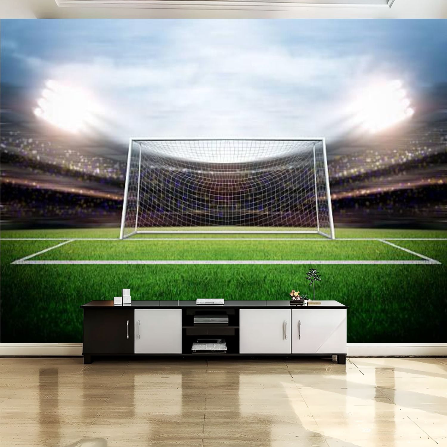 Peel and Stick Canvas Wallpaper Wall Mural Goal post Wall Art Self ...