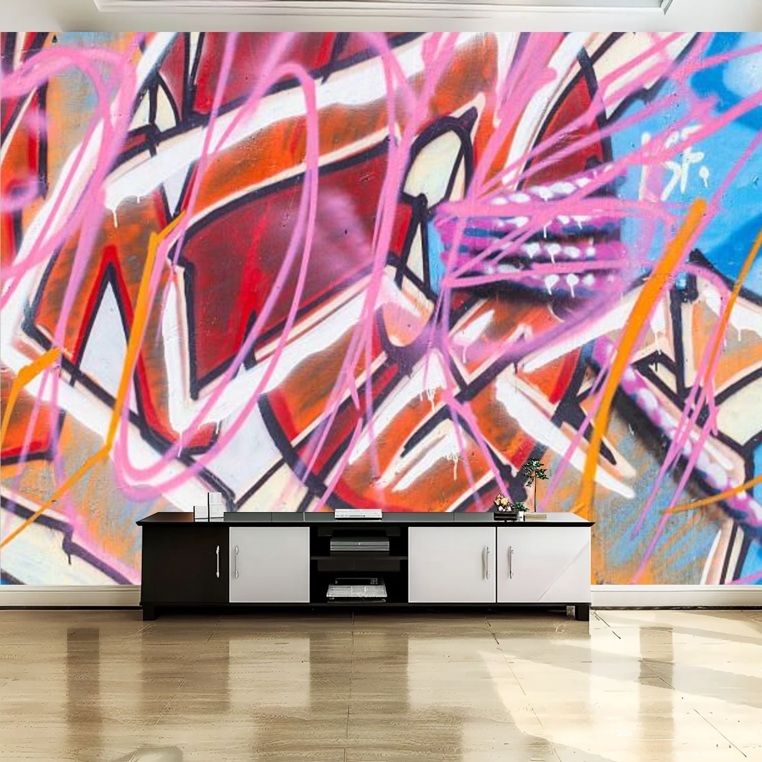 Peel and Stick Canvas Wallpaper Wall Mural Graffiti Series Wall Art ...