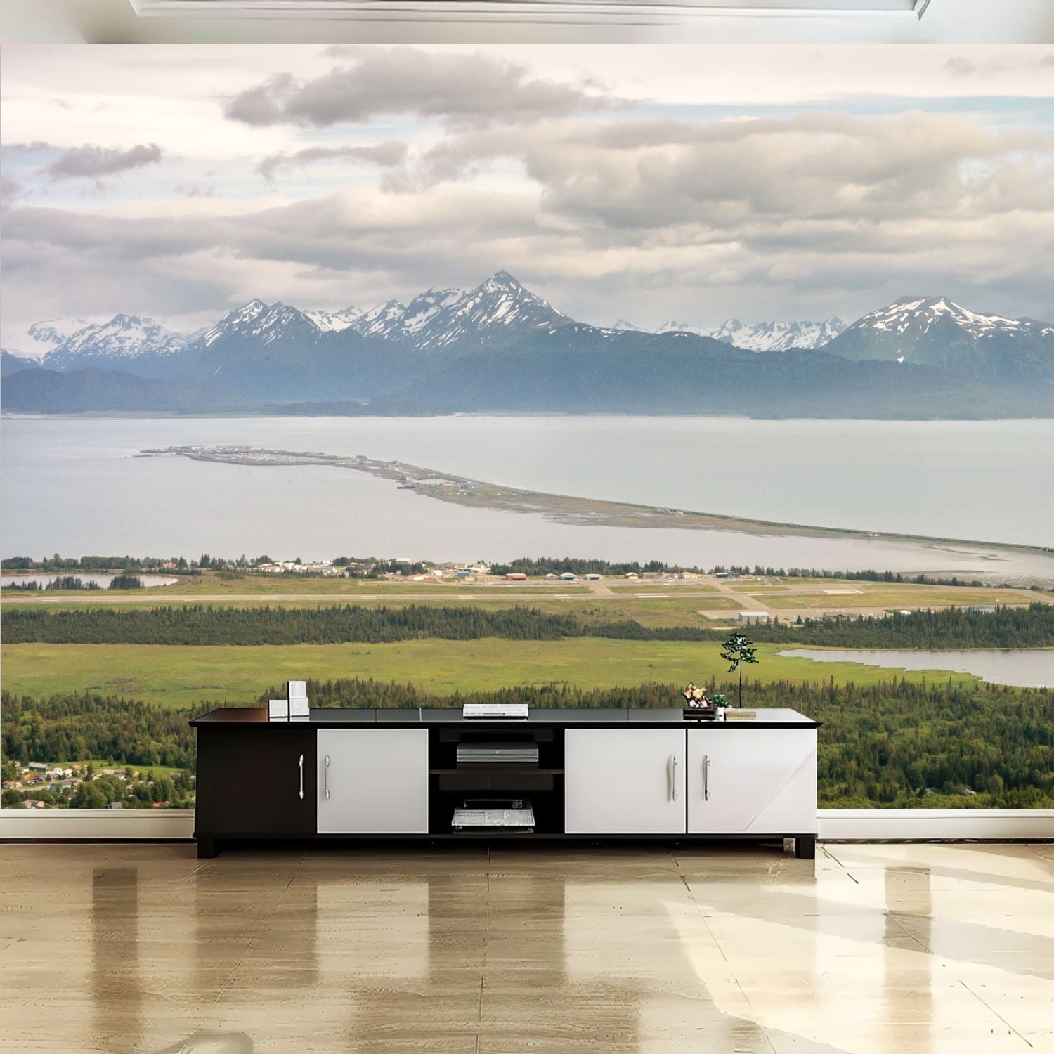 Peel and Stick Canvas Wallpaper Wall Mural Homer Alaska Spit Summer ...