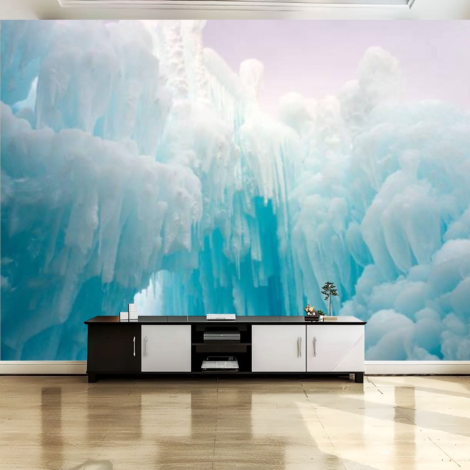 Peel and Stick Canvas Wallpaper Wall Mural Ice Wall Art Self Adhesive ...