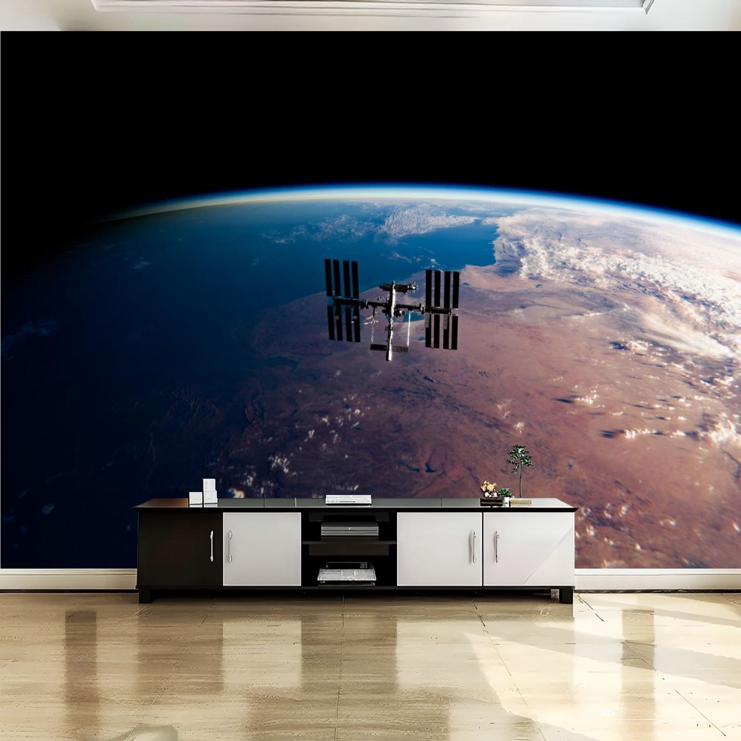 Peel and Stick Canvas Wallpaper Wall Mural International Space Station ...