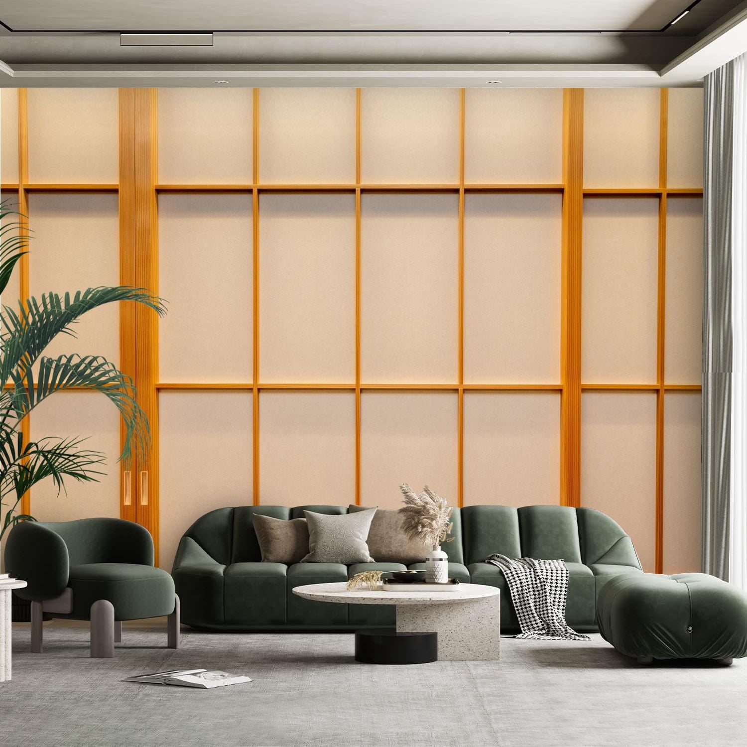 Peel and Stick Canvas Wallpaper Wall Mural Japanese shoji seen from ...