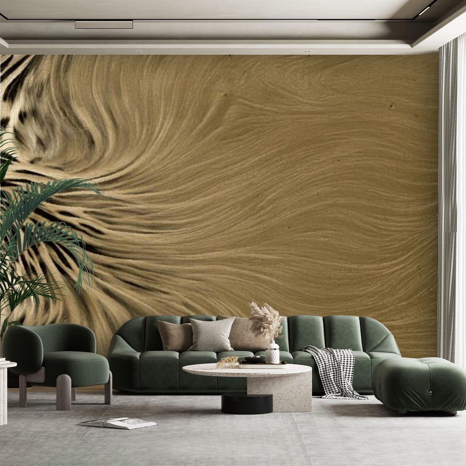 Peel and Stick Canvas Wallpaper Wall Mural Leopard zebra tiger mix ...