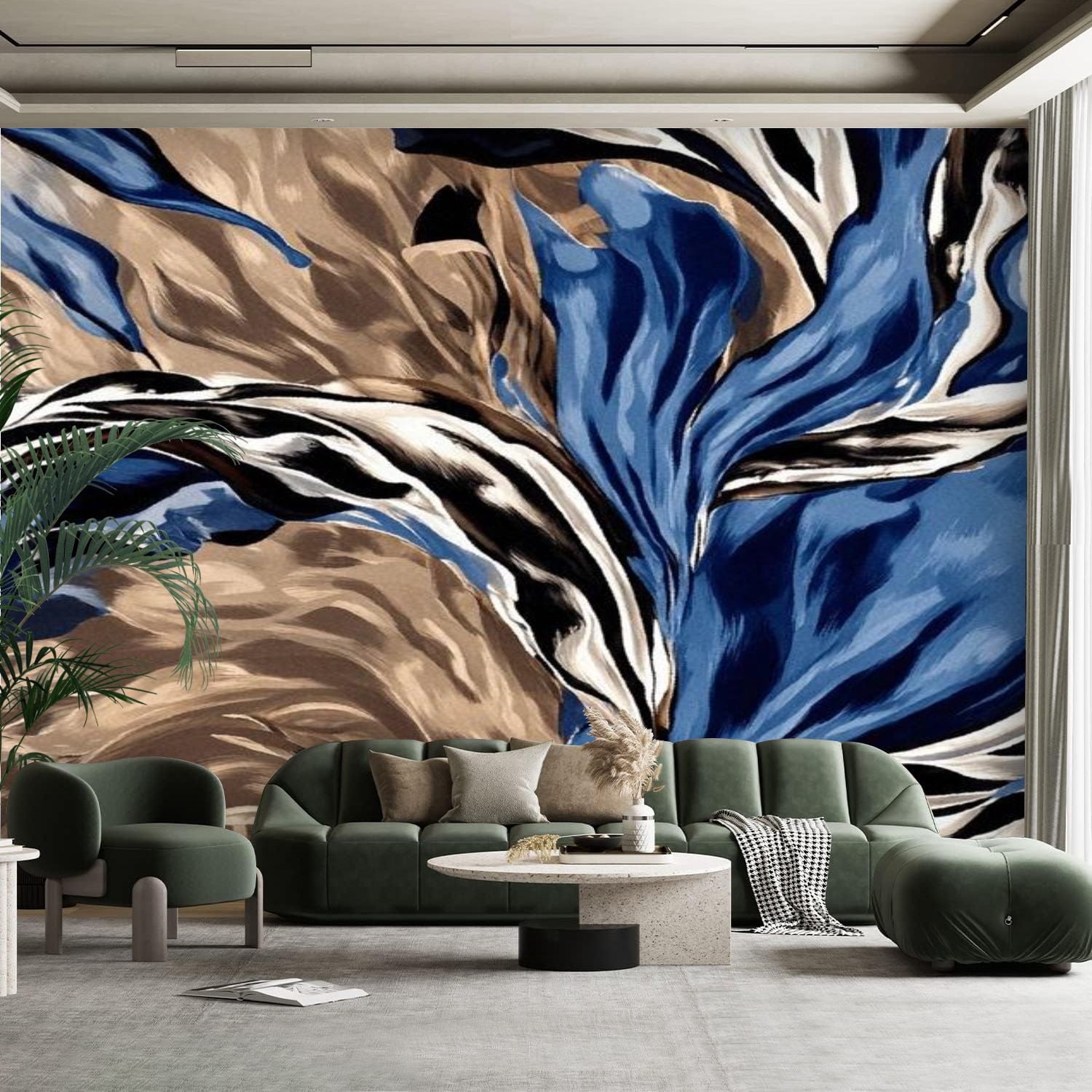 Peel and Stick Canvas Wallpaper Wall Mural Leopard zebra tiger mix ...