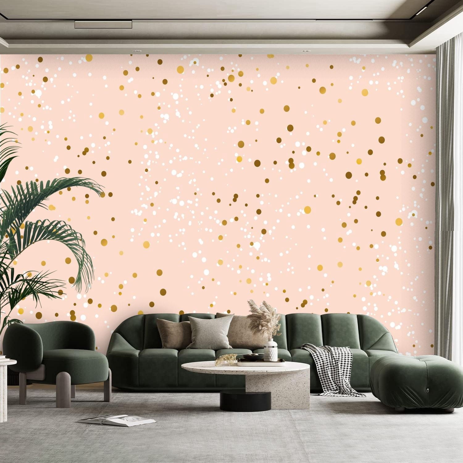 Peel and Stick Canvas Wallpaper Wall Mural Luxury snow pale color ...