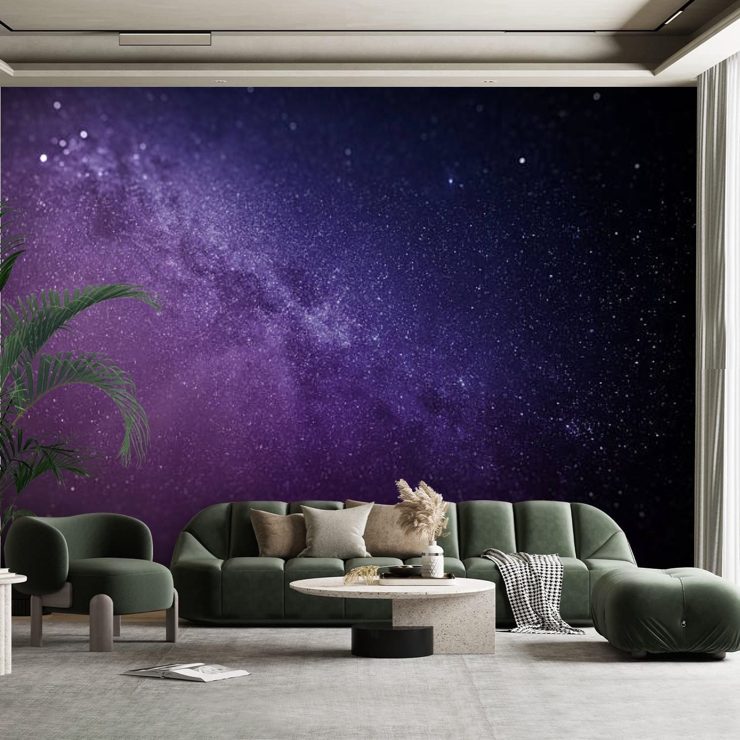 Peel and Stick Canvas Wallpaper Wall Mural Milky way path stars sky ...