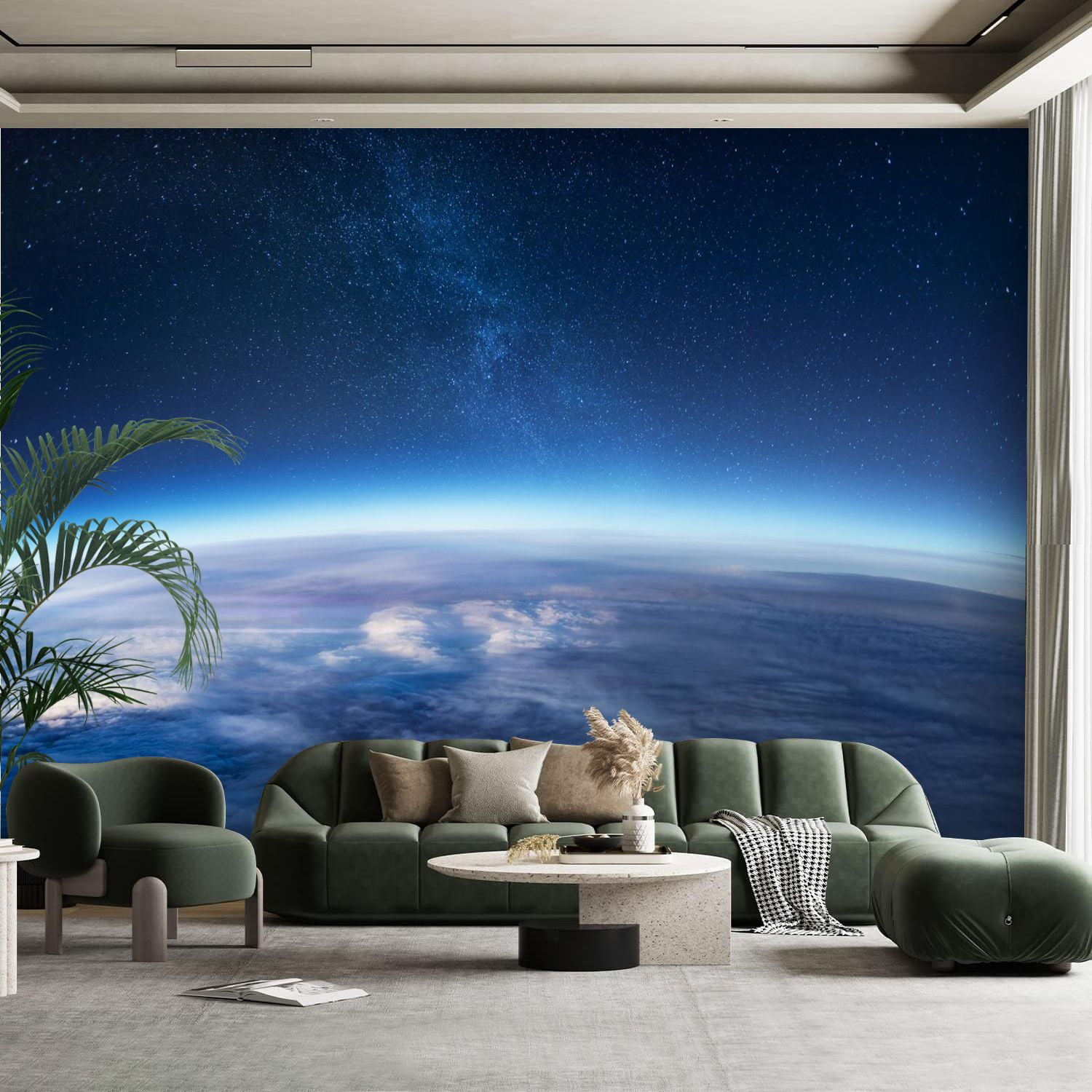 Peel and Stick Canvas Wallpaper Wall Mural Milky way rising Earth s ...