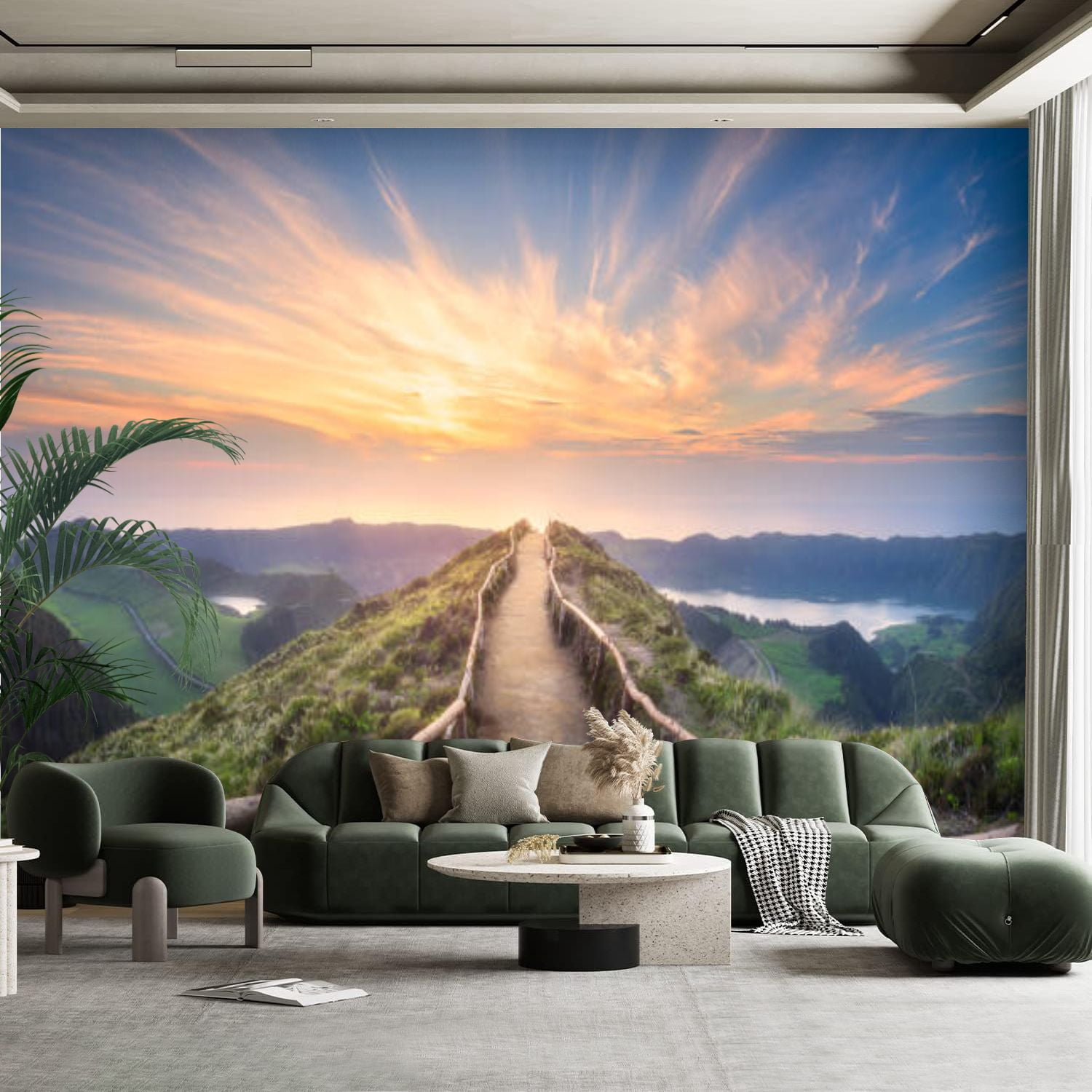 Peel and Stick Canvas Wallpaper Wall Mural Mountain landscape Ponta ...