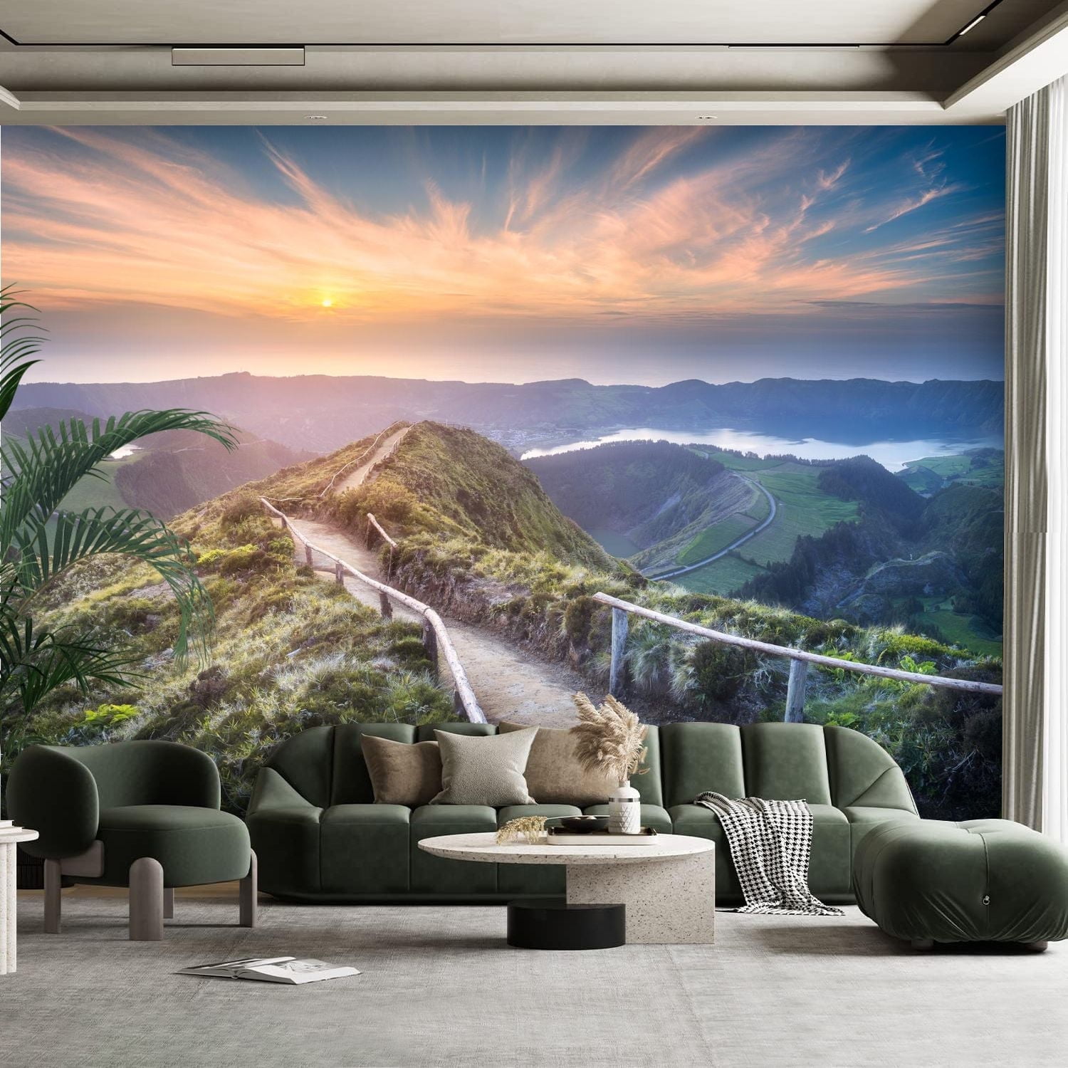 Peel and Stick Canvas Wallpaper Wall Mural Mountain landscape Ponta ...