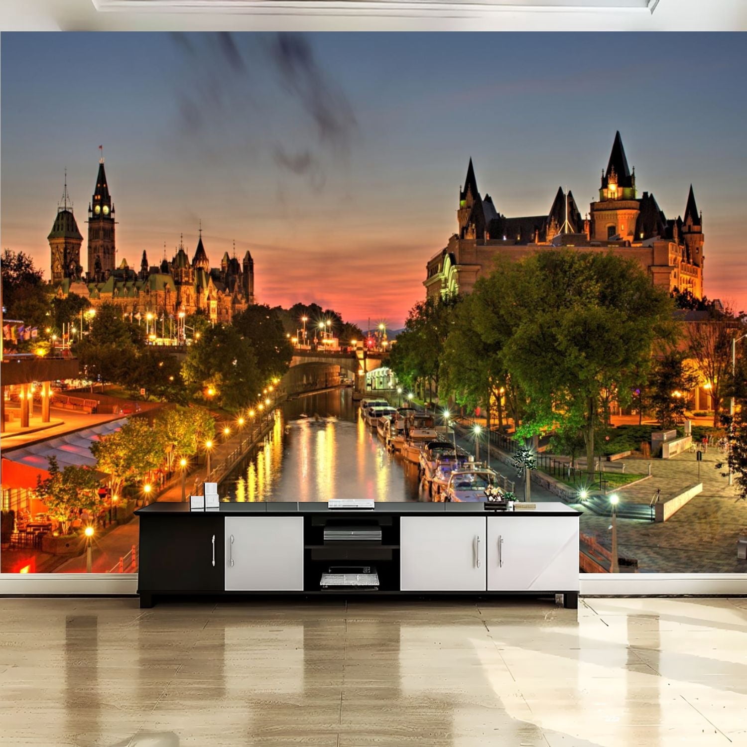 Peel and Stick Canvas Wallpaper Wall Mural Ottawa Canada Summer Sunset ...