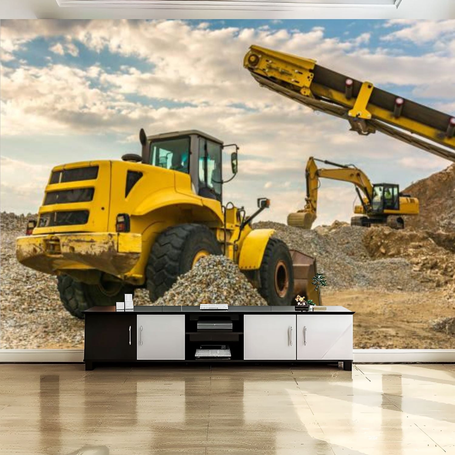 Peel and Stick Canvas Wallpaper Wall Mural Outdoor quarry for road Wall ...