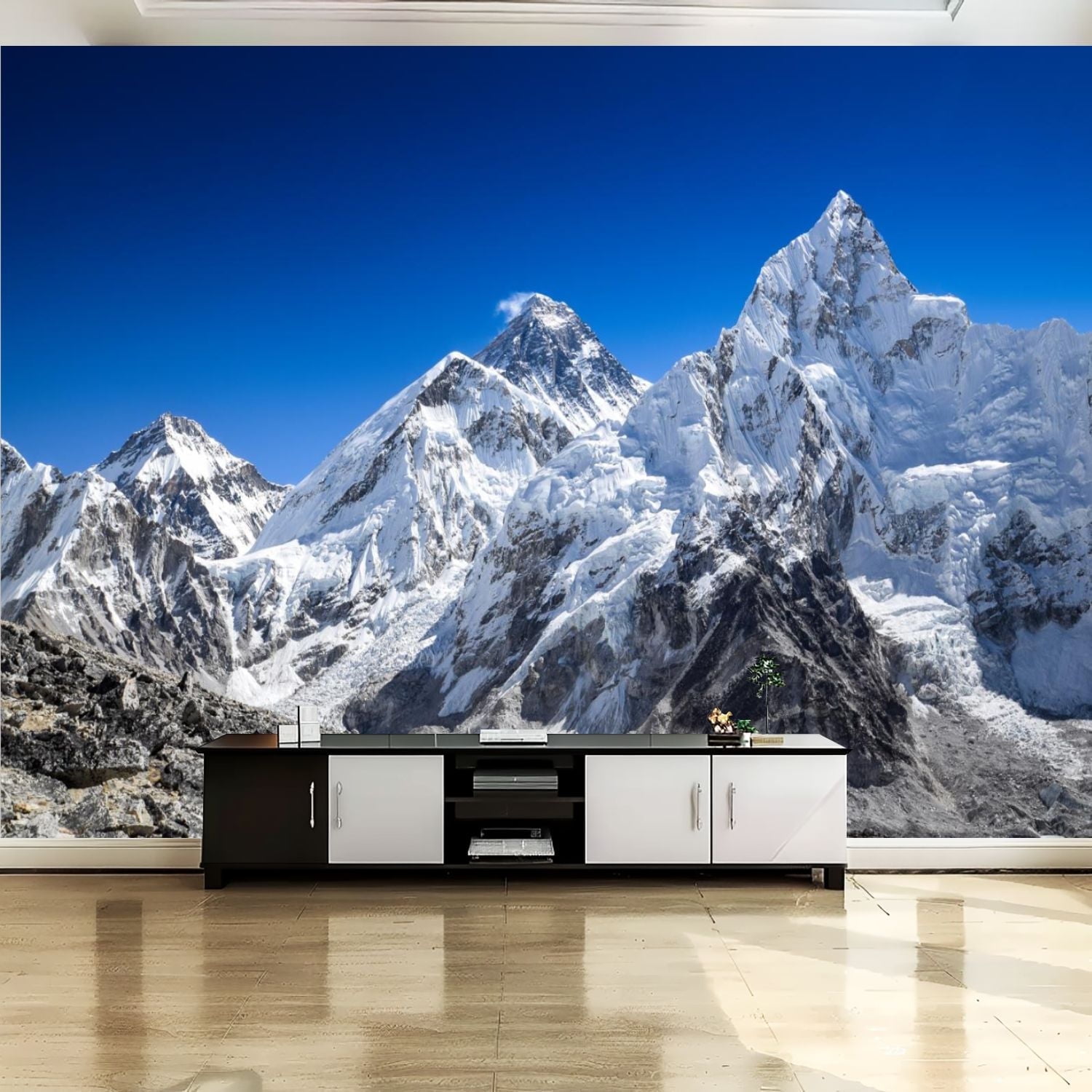 Peel and Stick Canvas Wallpaper Wall Mural Panoramic view Mount Everest ...