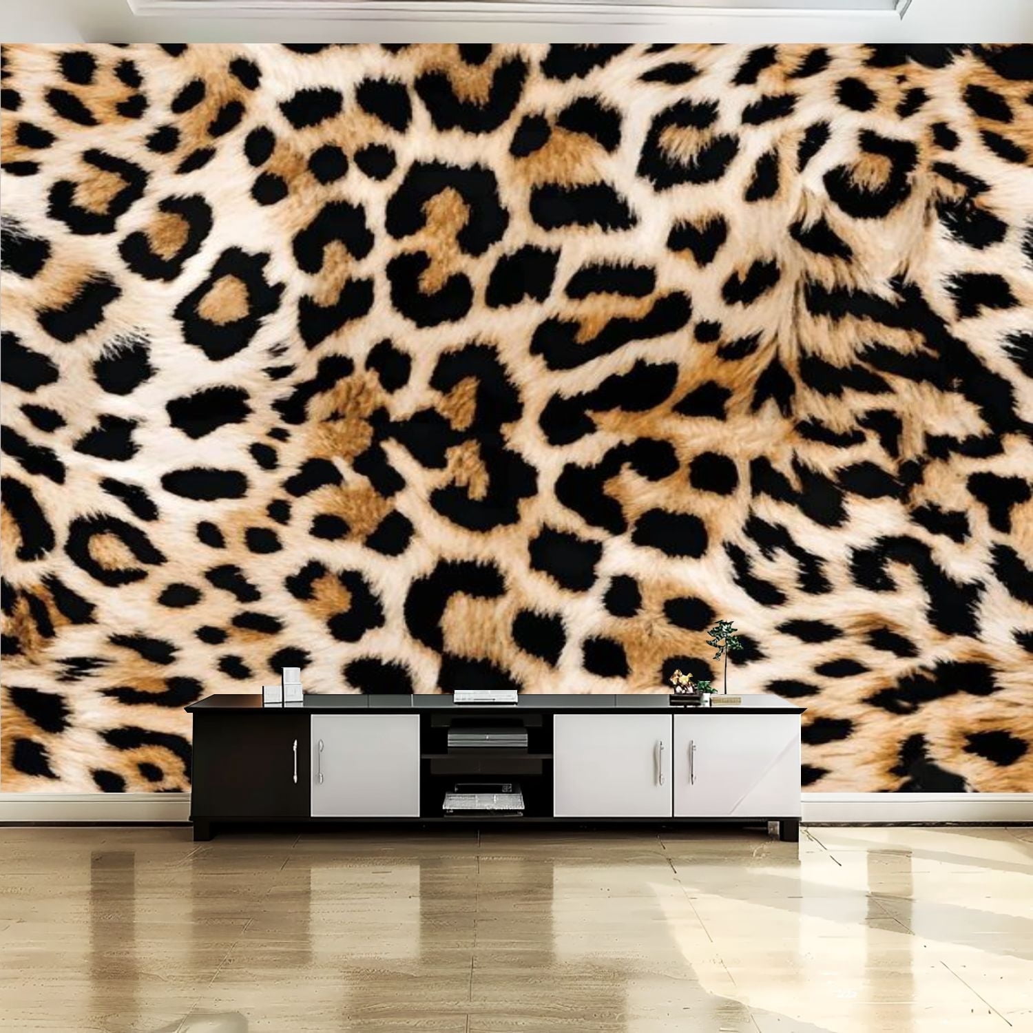 Peel and Stick Canvas Wallpaper Wall Mural QUANTITY FROM LEOPARD SKIN ...