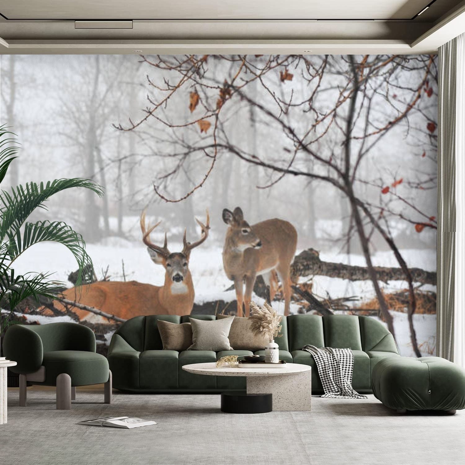 Peel and Stick Canvas Wallpaper Wall Mural Restful misty morning Wall ...