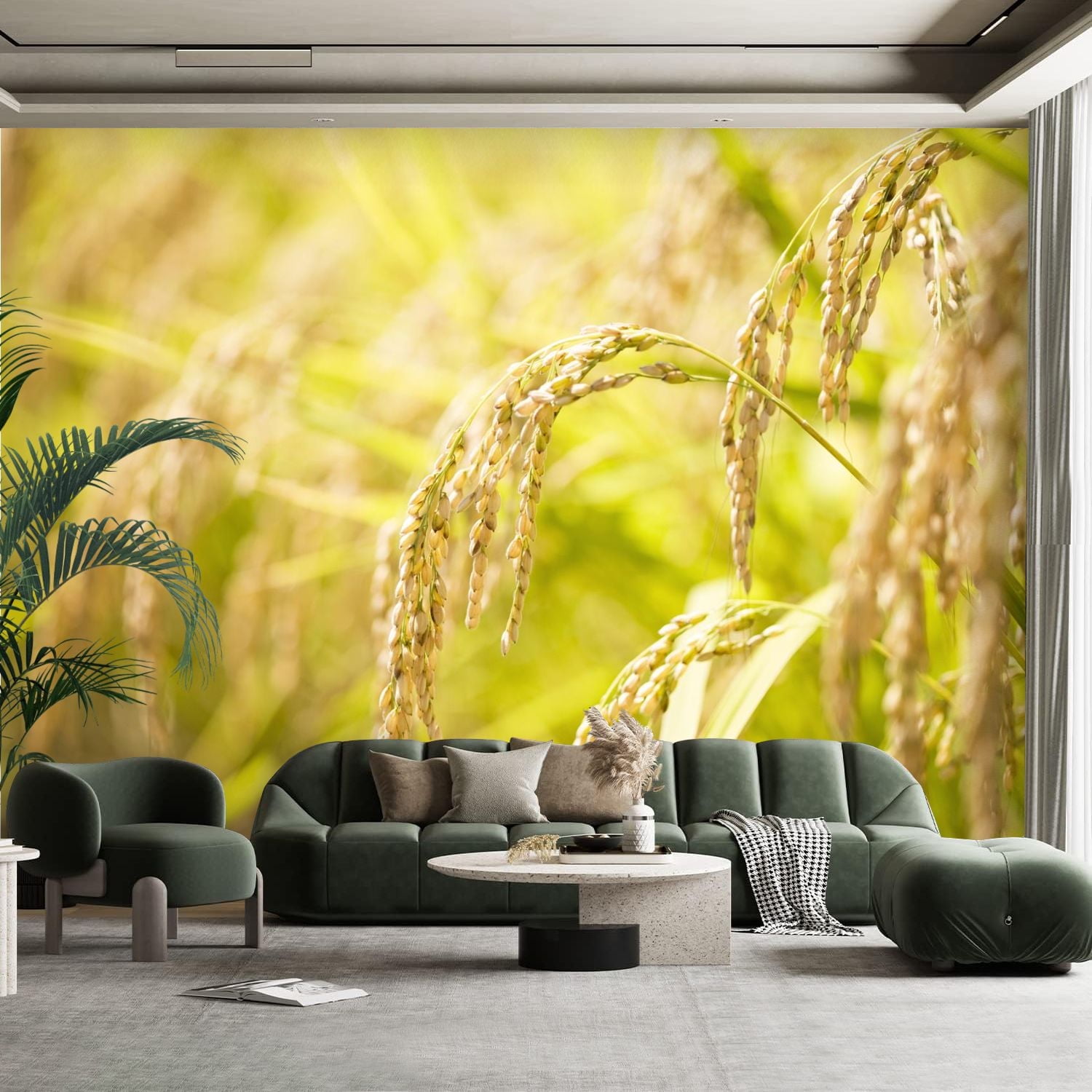 Peel and Stick Canvas Wallpaper Wall Mural Rice Wall Art Self Adhesive ...